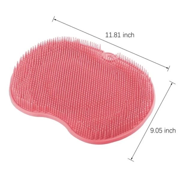 Shower Foot & Back Scrubber Mat, Wall Stick Suction Silicone Bathroom ...